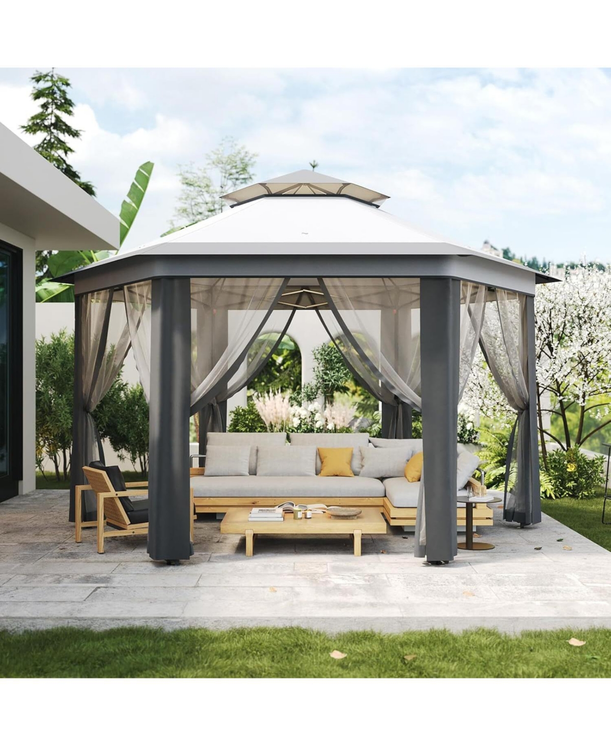 Click here for gaomon 13 x 13 Hexagonal Pop Up Gazebo Canopy Shel... prices