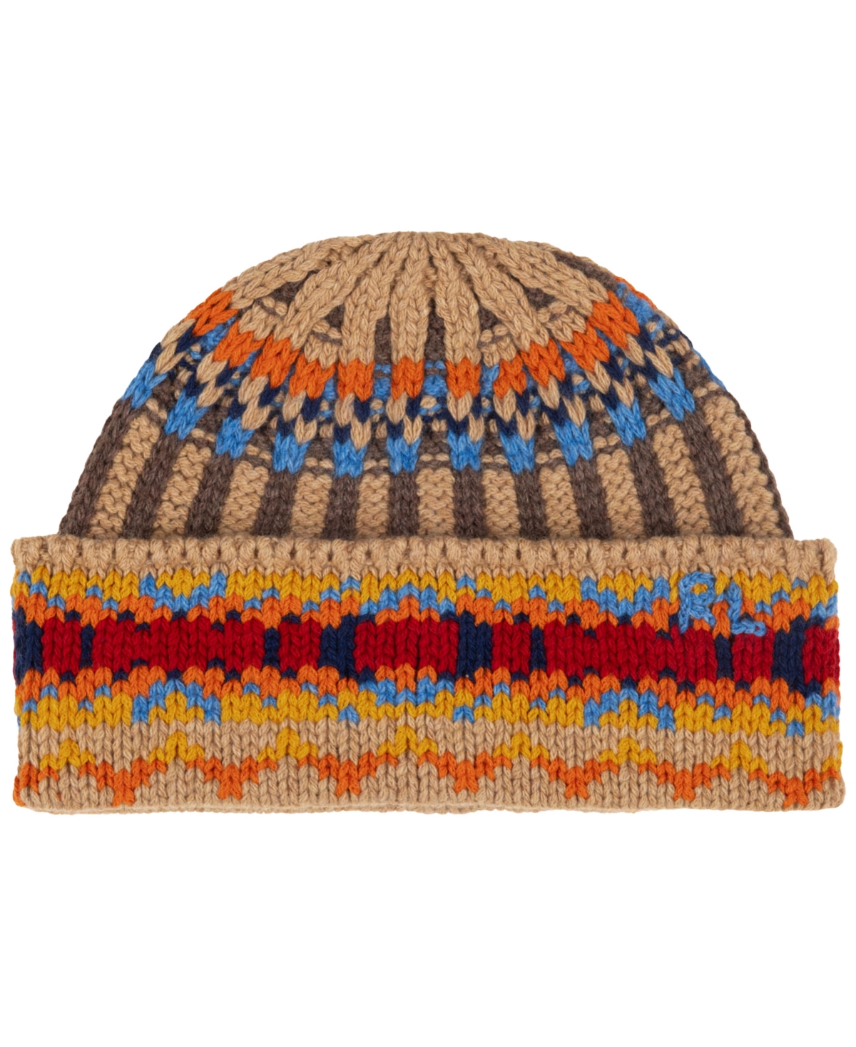 Click here for Polo Ralph Lauren Mens Geo Rib Beanie Hat - Tan Mu... prices