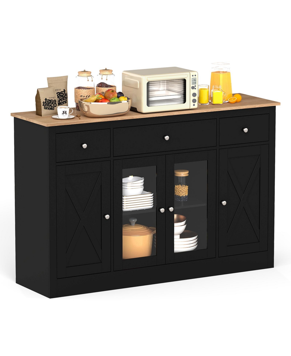 Click here for Gouun 55 Inch Large Buffet Sideboard with 3 Drawer... prices