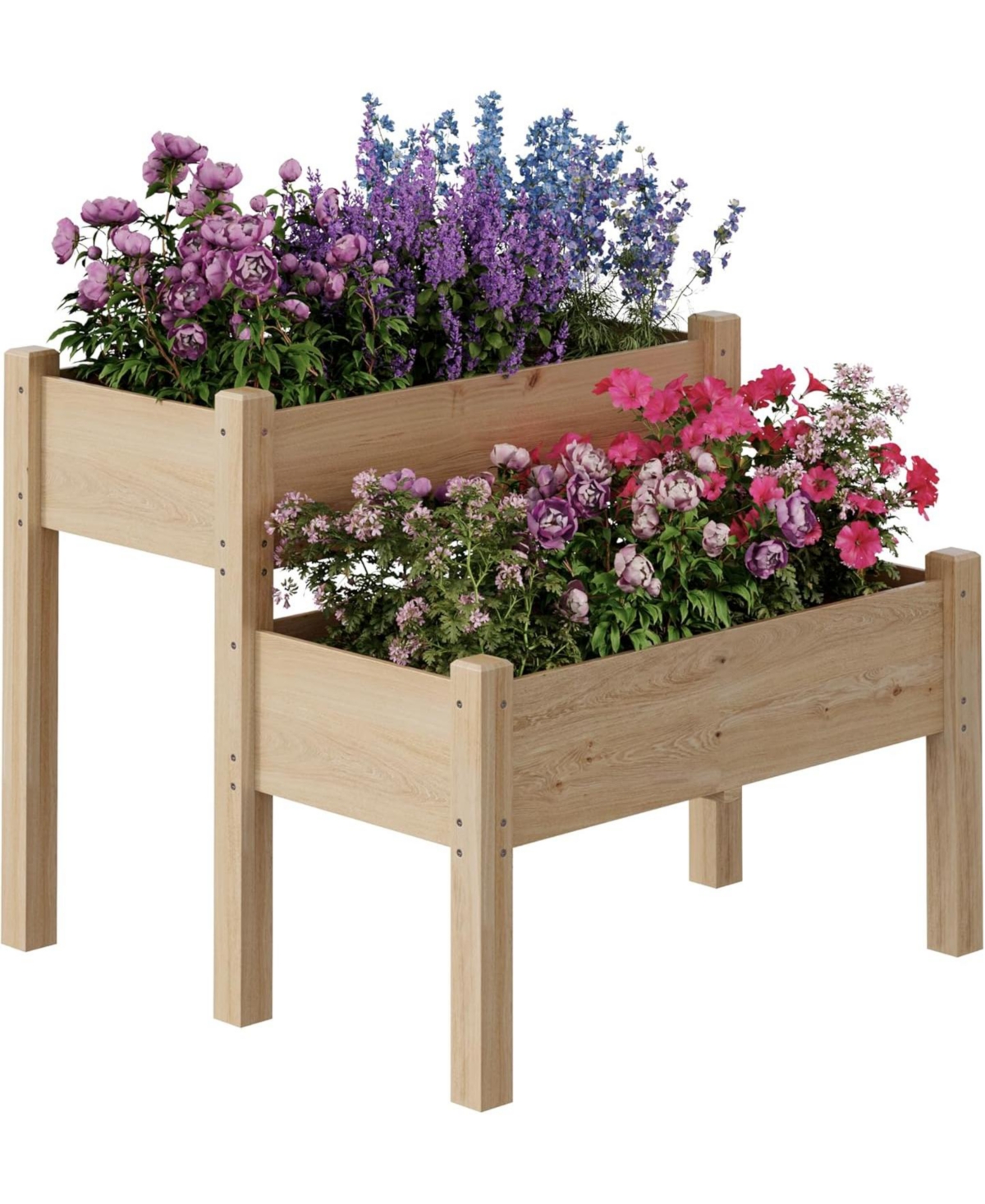 Click here for Xo 34x34x29 in 2-Tier Wooden Raised Garden Bed wit... prices