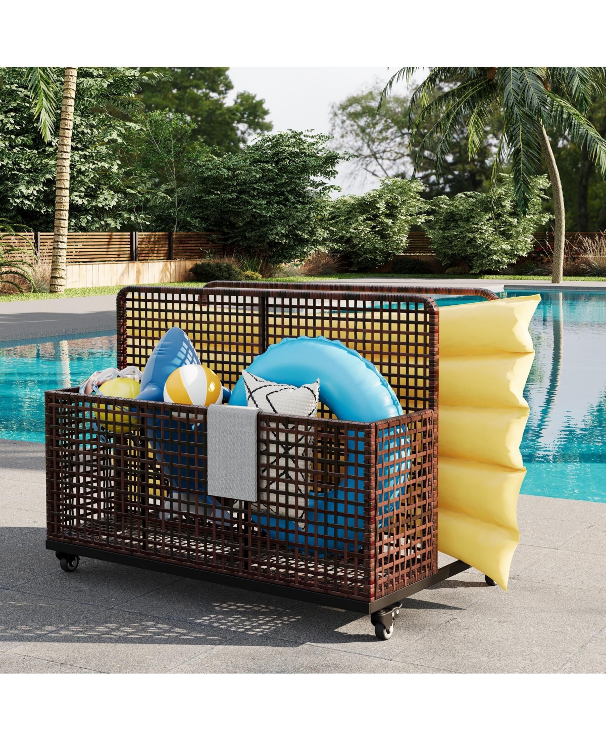 Click here for homfan Pool Float Storage Organizer with Rolling W... prices
