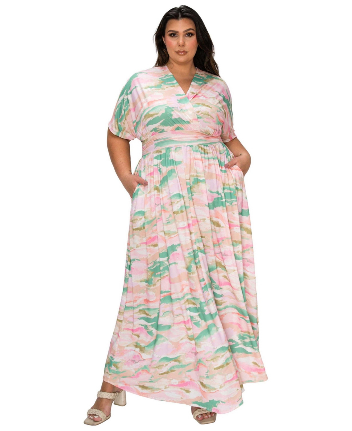 Click here for L I V D Womens Plus Size Reverie Empire Waist Dres... prices