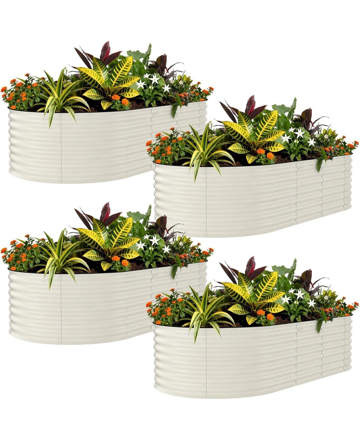 Click here for Xo 4 Pack Galvanized Raised Garden Beds 8x4x2 ft... prices