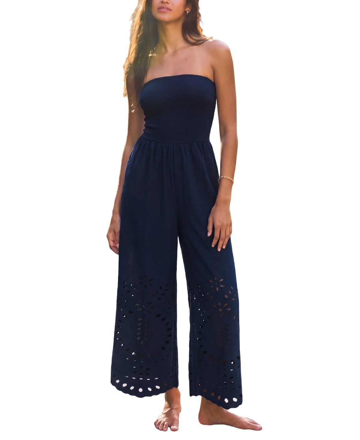 Click here for Cupshe Womens V-Neck Zipper Closure Jumpsuit - Med... prices