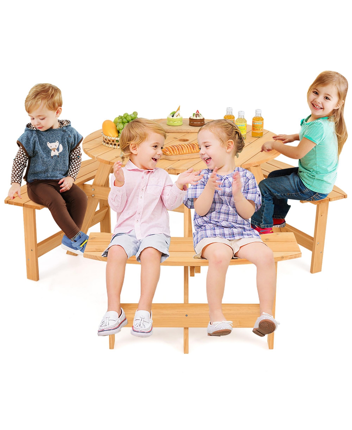 Click here for Gymax Kids Outdoor Wooden Picnic Table and Bench S... prices