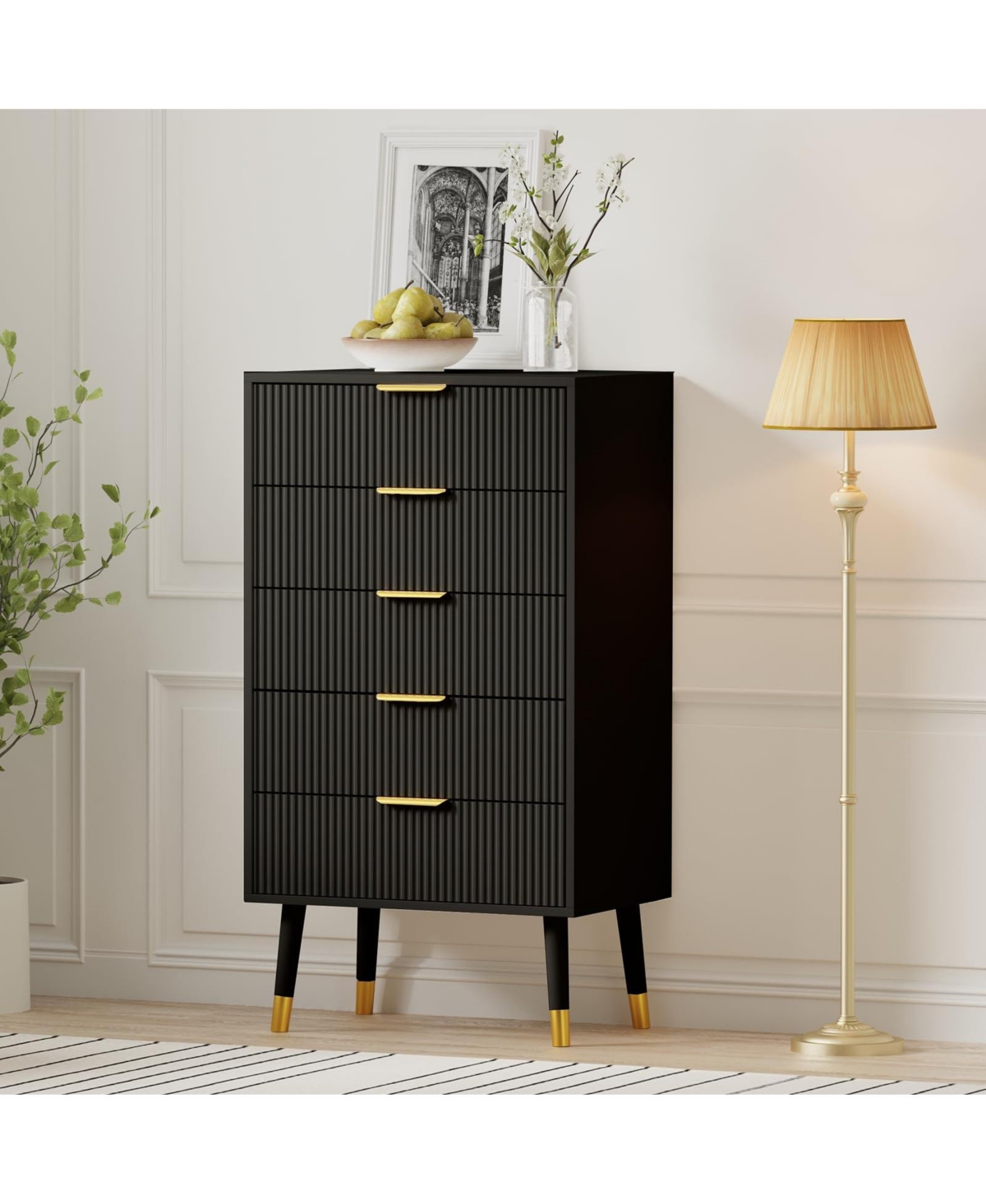 Click here for homfan Modern 3/4/5-Drawer Dresser with Metal Legs... prices
