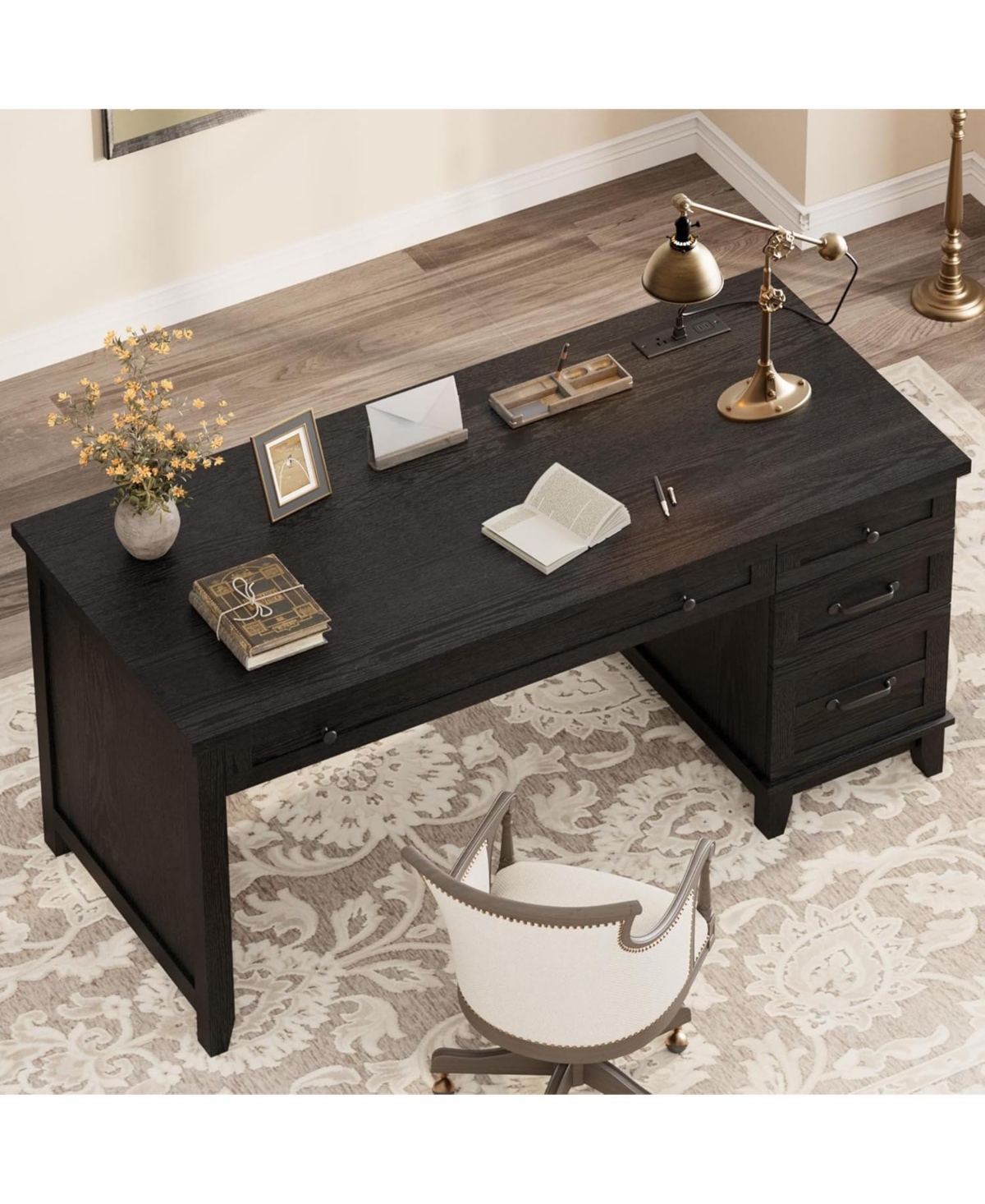 Click here for gaomon 53.5-inch Farmhouse Style Computer Desk wit... prices
