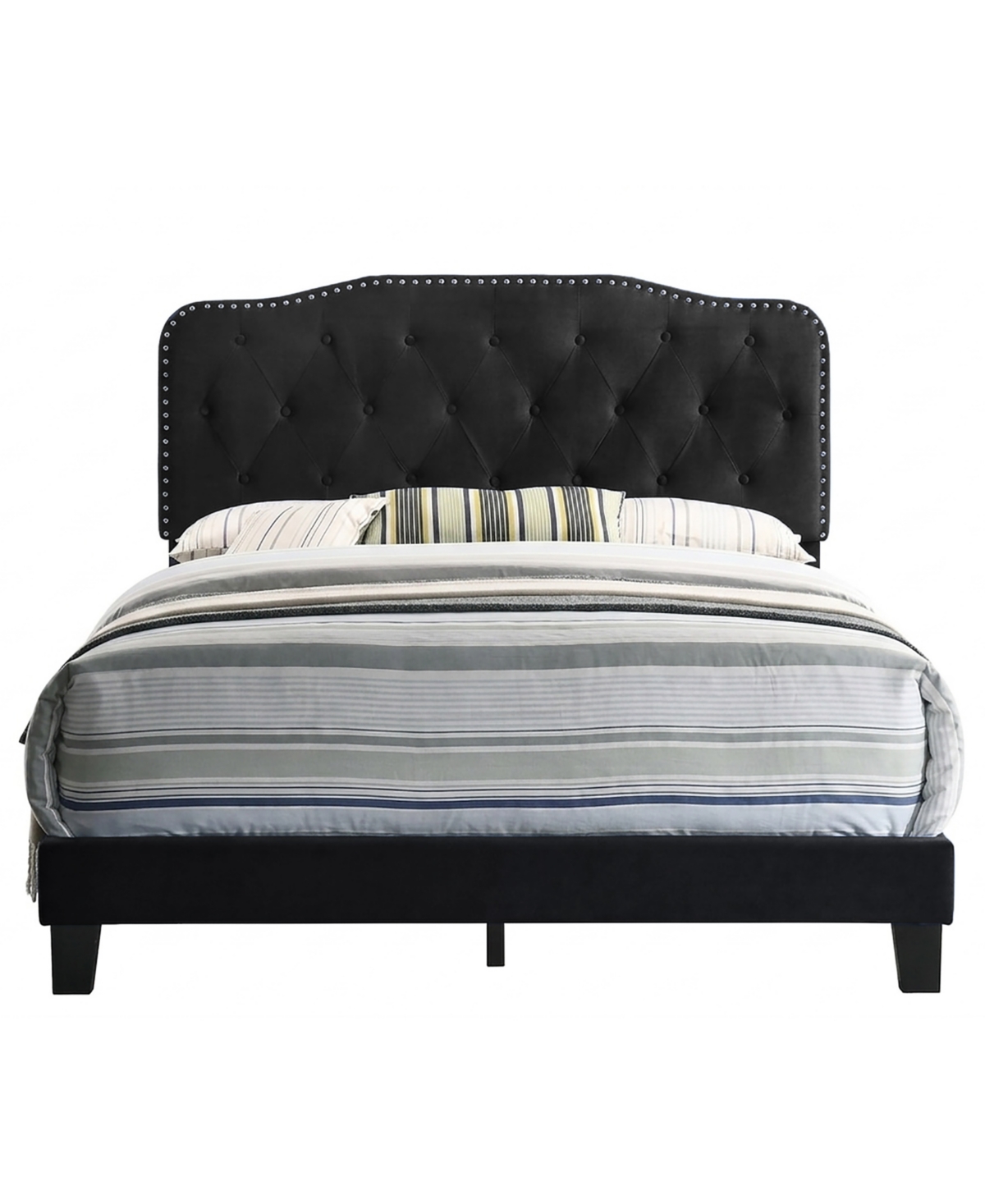 Click here for Best Quality Furniture 48 Velvet Full Panel Bed wi... prices