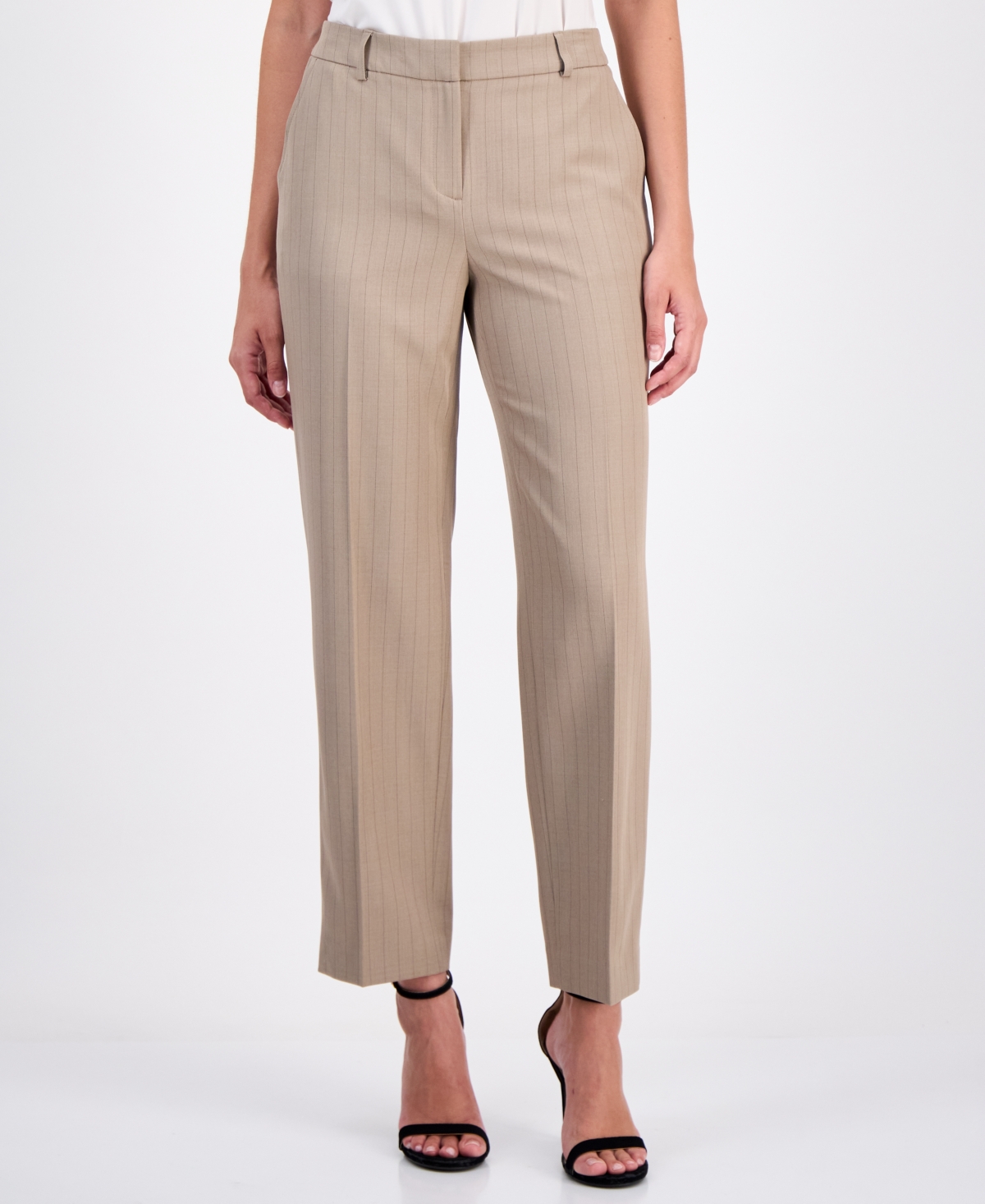 Click here for Anne Klein Womens Straight-Leg Ankle Pants - Natur... prices