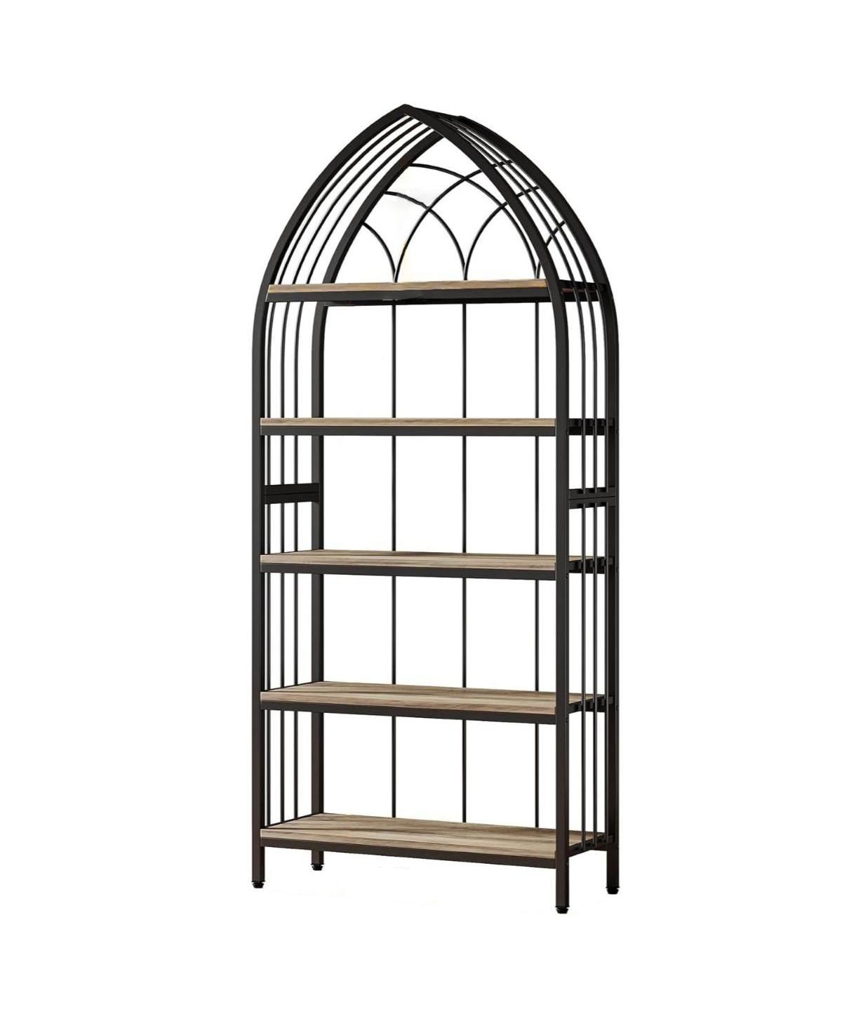 Click here for Slickblue Industrial 5-Tier Wooden Bookcase for Ho... prices