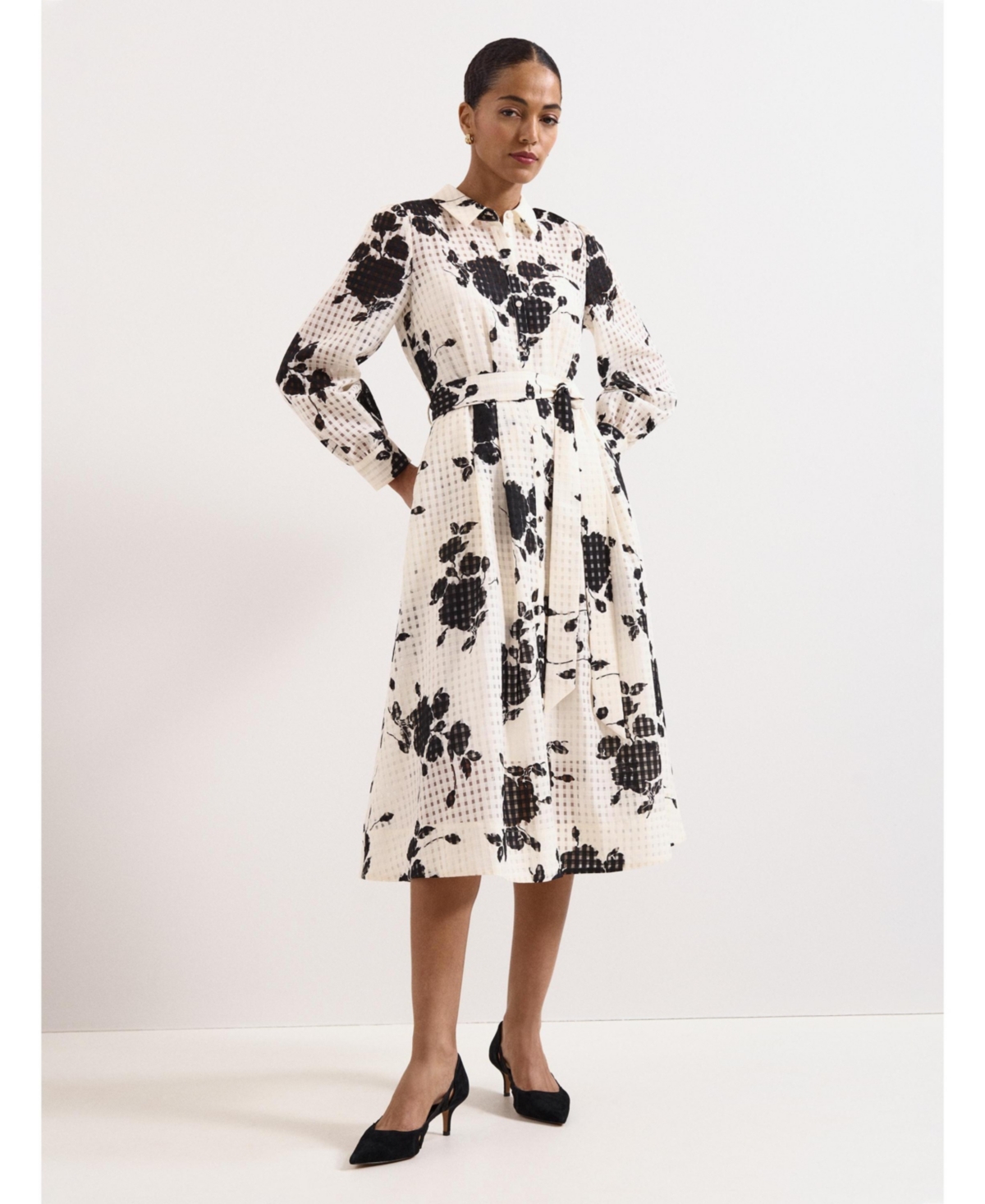 Click here for Phase Eight Womens Natalie Floral Belted Shirt Dre... prices