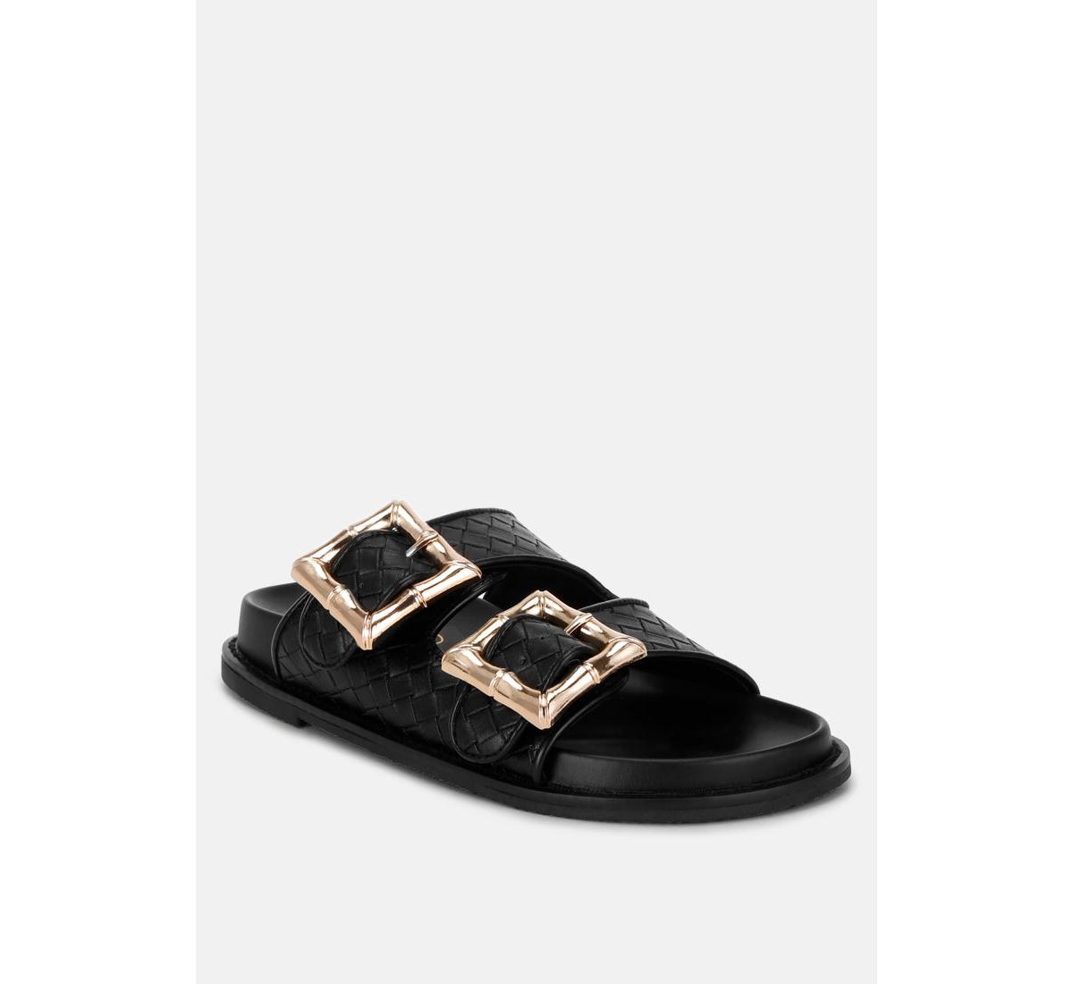 Click here for London Rag Womens Zooper Chunky Buckle Slip-On Fla... prices