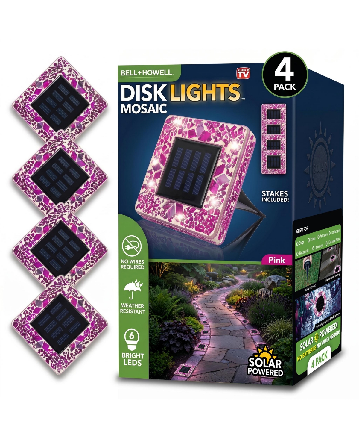 Click here for Bell + Howell Mosaic Square Disk Lights Solar Powe... prices