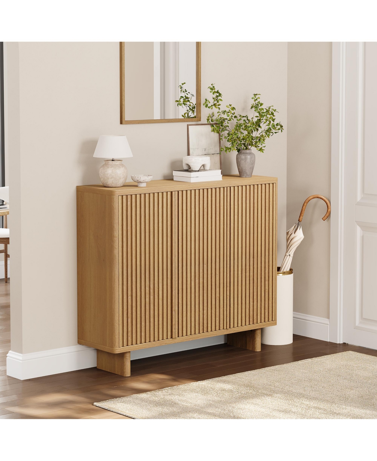 Click here for homfan 5-Tier Shoe Cabinet with Fluted Doors  Entr... prices