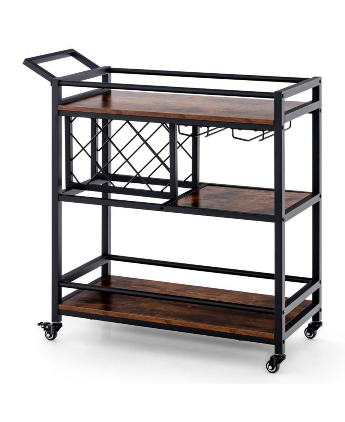 Click here for Gouun 3-Tier Bar Cart on Wheels with Wine Rack and... prices