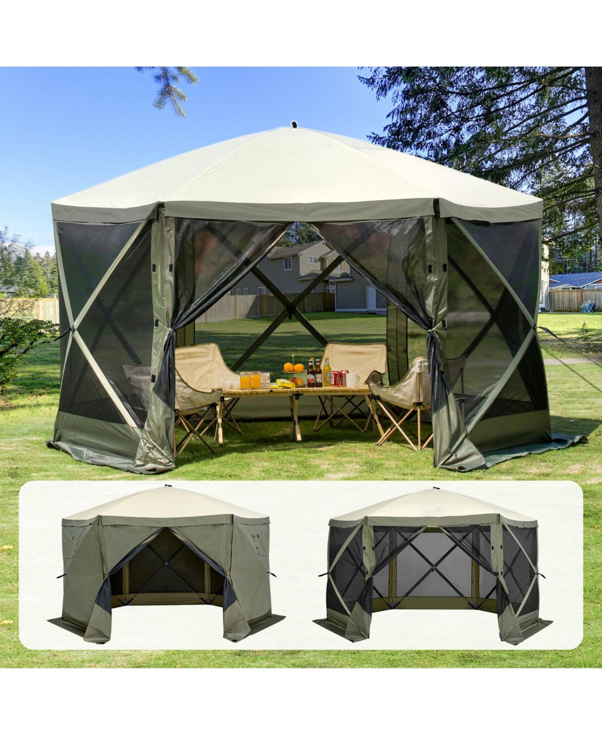 Click here for Cozito Pop Up Screen Gazebo Tent  12 x 12 feet 6-S... prices