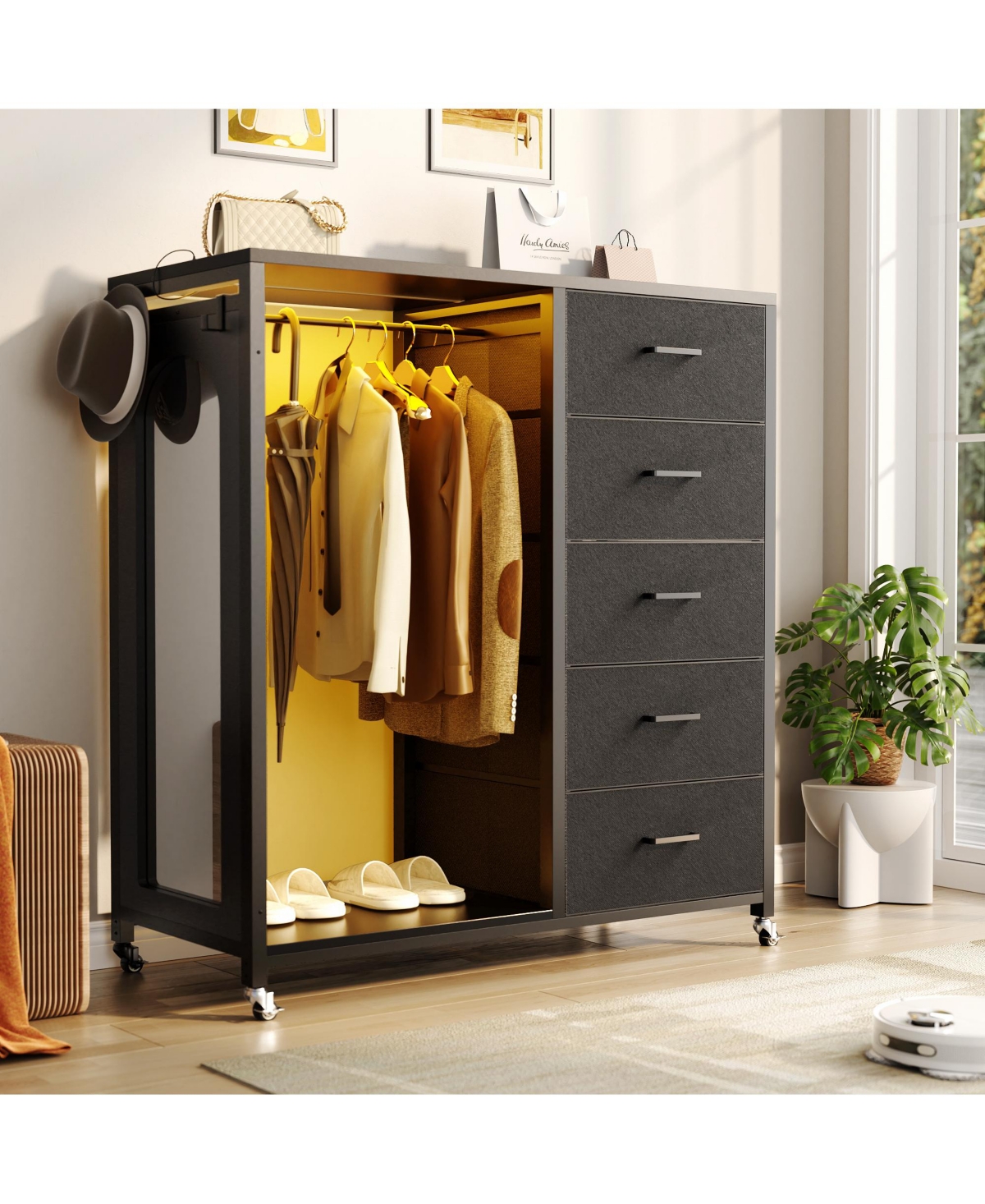 Click here for Aheaplus 45-Inch Rolling Dresser with Mirror  Clos... prices