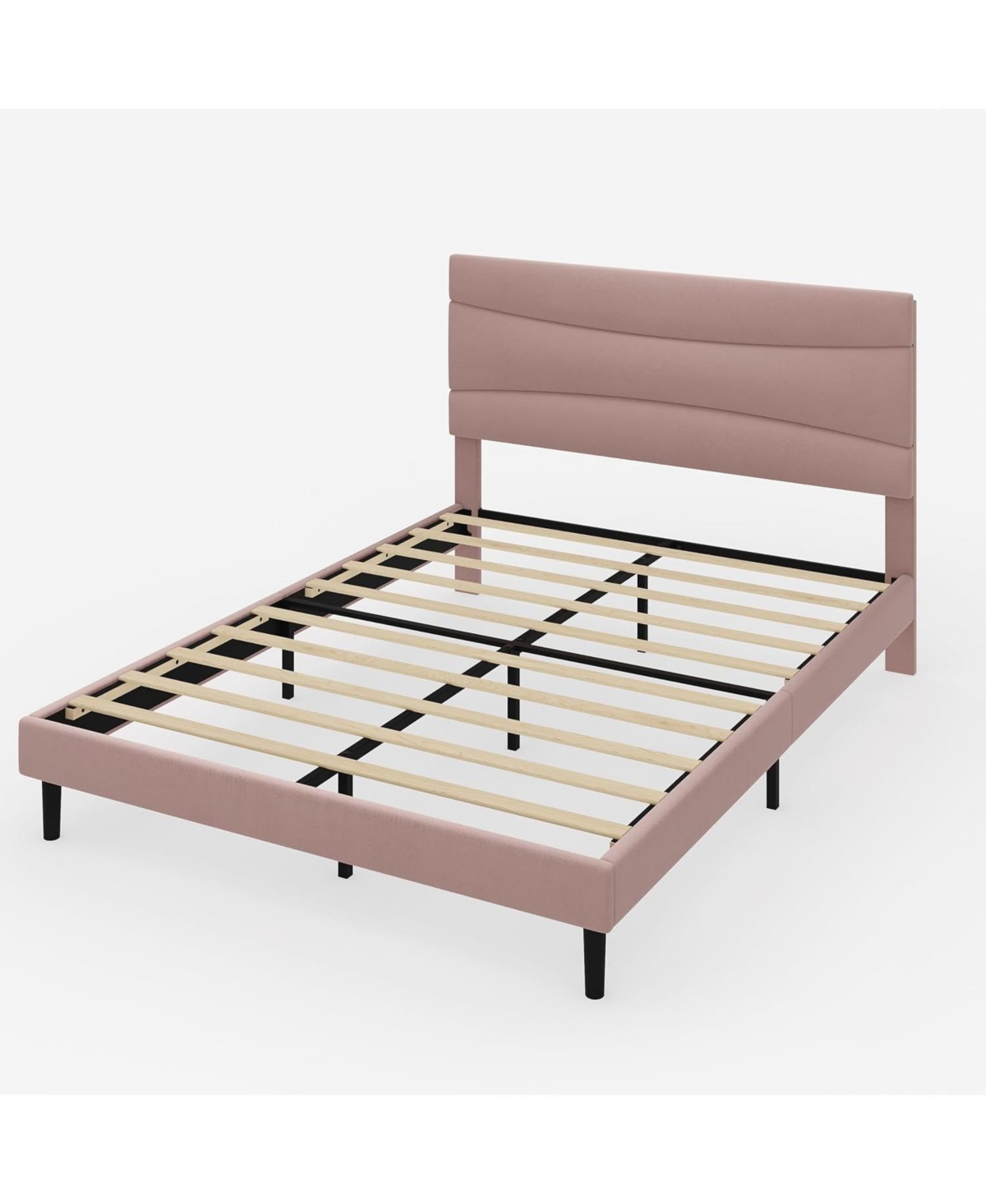 Click here for gaomon Queen Upholstered Bed Frame with Soft Pink... prices