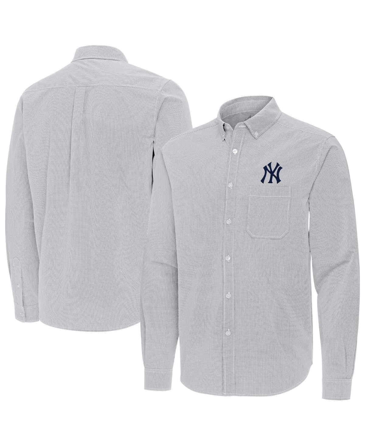 Click here for Antigua Mens Gray New York Yankees Porter Woven Lo... prices