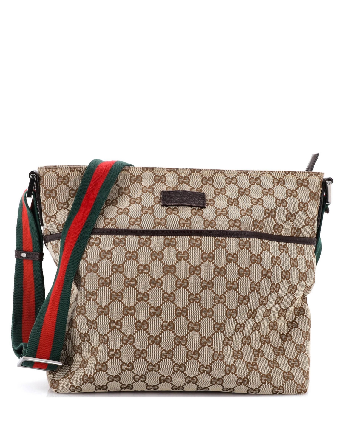 Click here for Pre-Owned Gucci Medium Front Pocket Web Messenger... prices