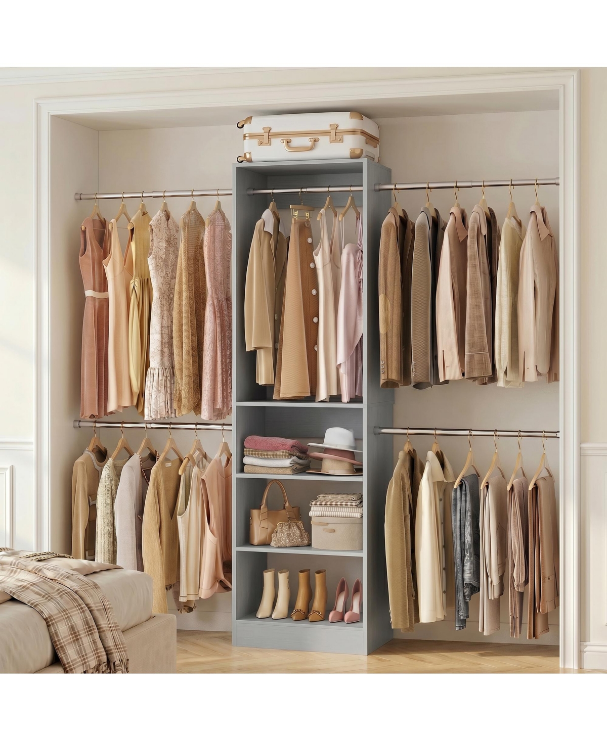 Click here for Aheaplus 5-10Feet Closet System with 5 Hanging Rod... prices