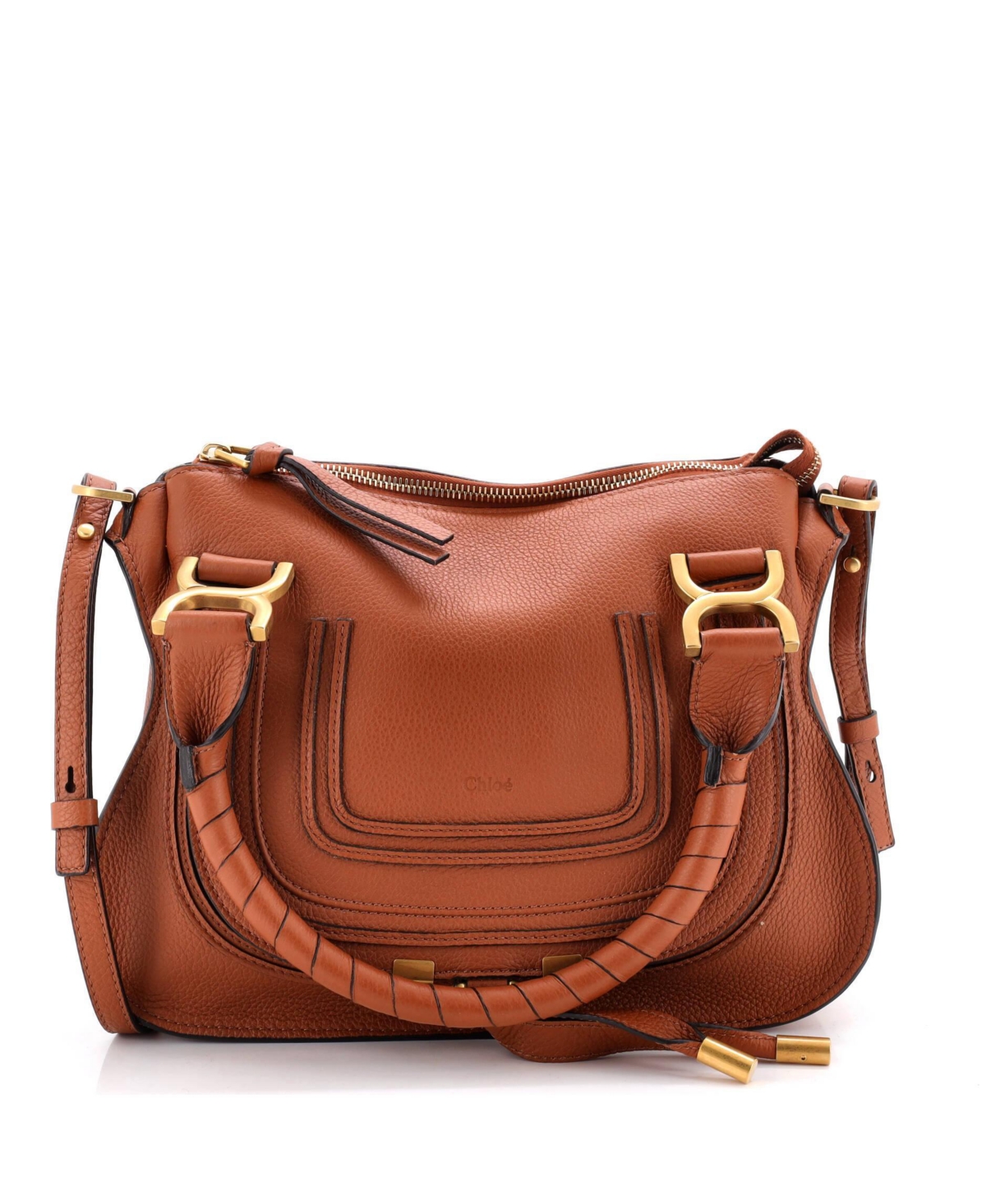 Click here for Pre-Owned Chloe Small Marcie Satchel Leather - Bro... prices