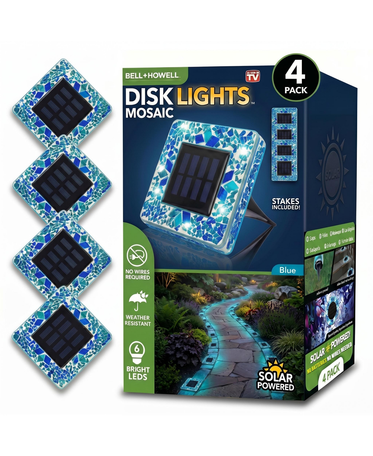 Click here for Bell + Howell Mosaic Square Disk Lights Solar Powe... prices