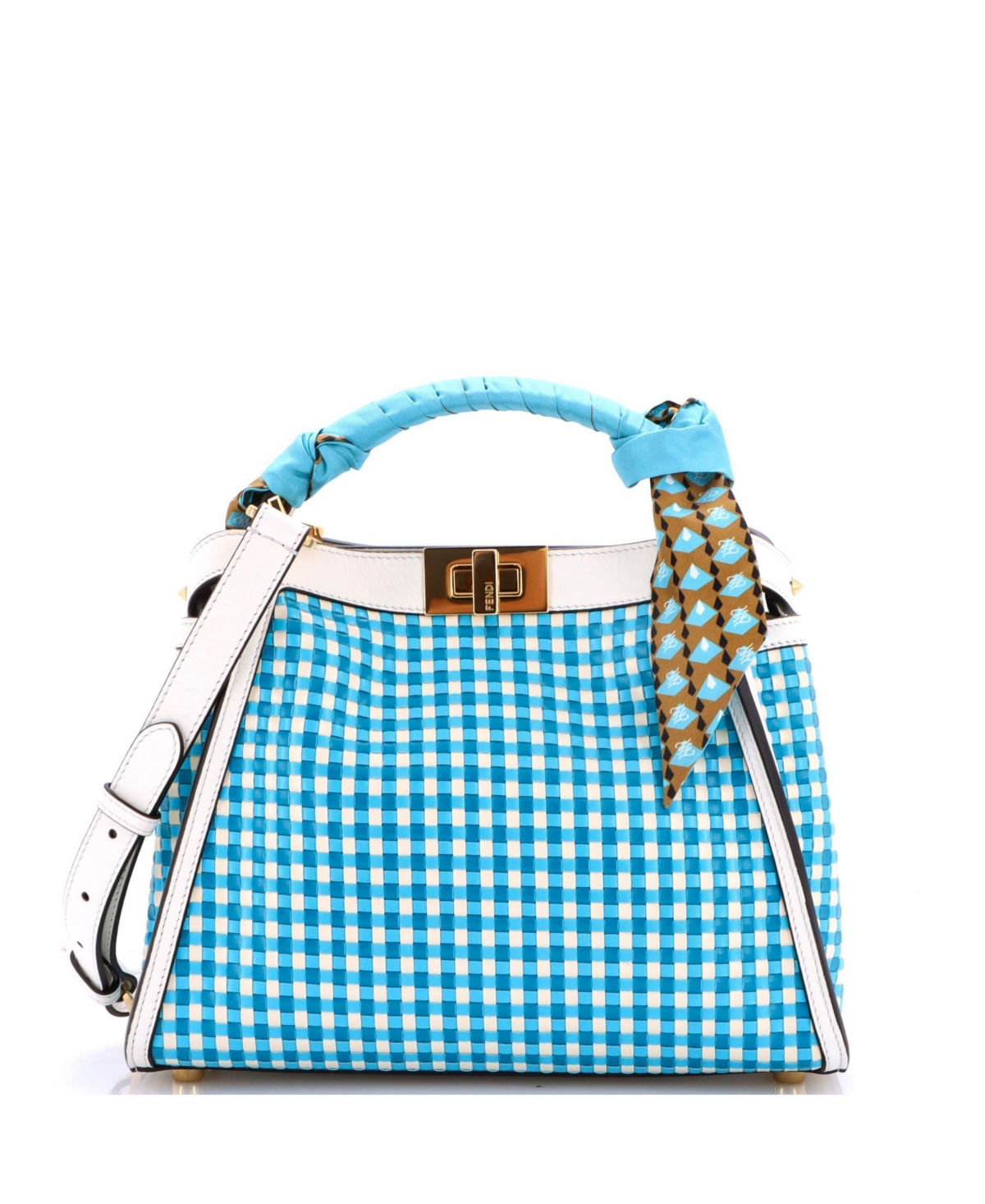 Click here for Pre-Owned Fendi Peekaboo Essentially Bag Woven Lea... prices