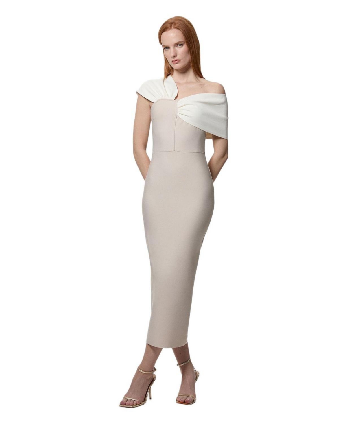 Click here for Karen Millen Womens Asymmetric Neckline Midi Dress... prices