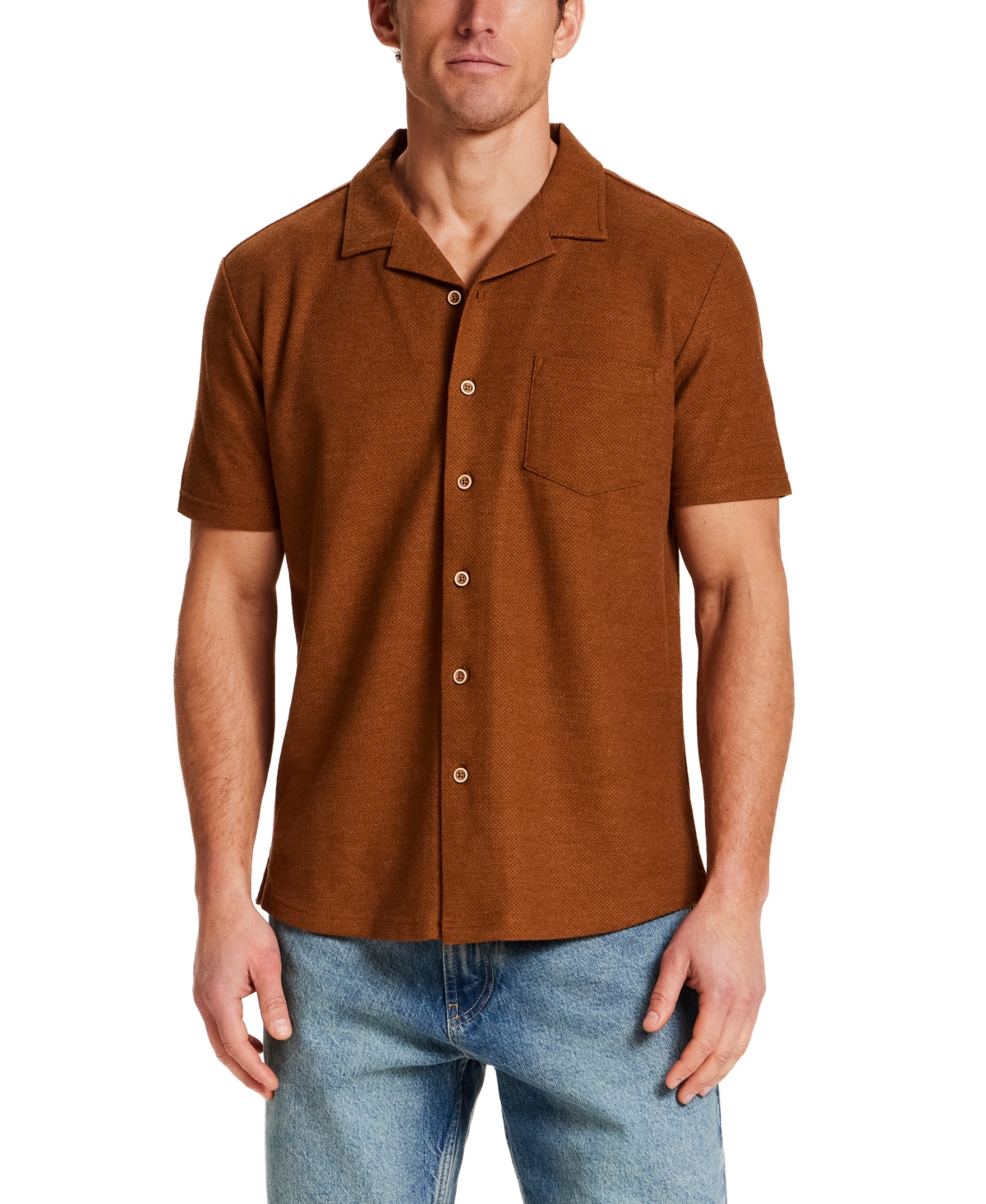 Click here for Weatherproof Vintage Mens Structural Pique Knit Sh... prices