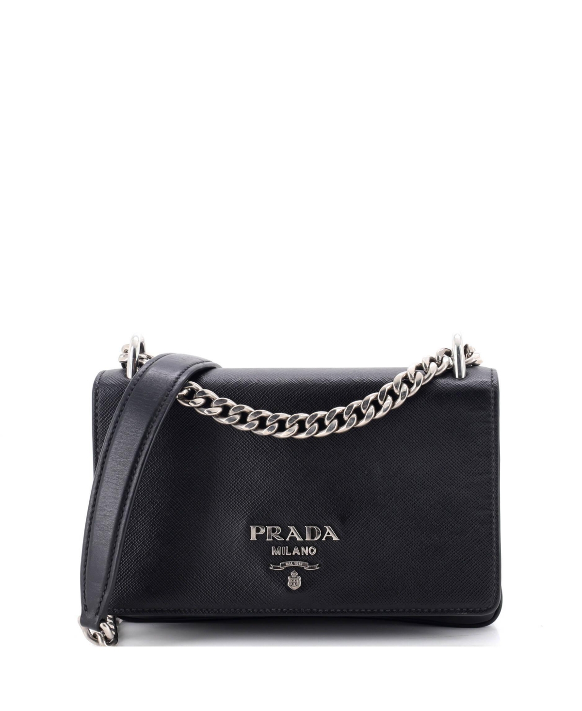 Click here for Pre-Owned Prada Small Chain Flap Crossbody Bag Saf... prices