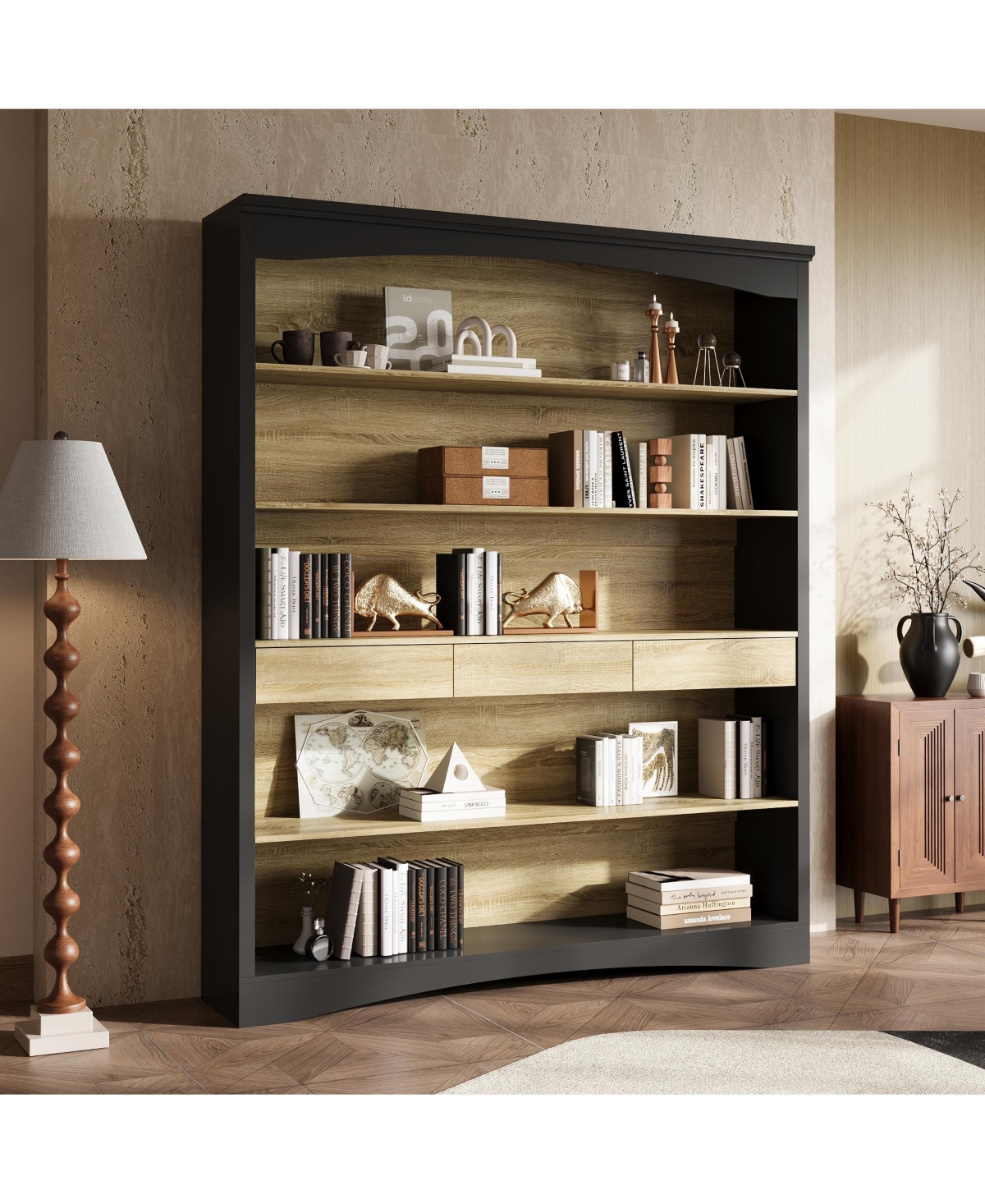 Click here for Homsee 78 Inch Tall Bookcase - Heavy Duty Solid Wo... prices