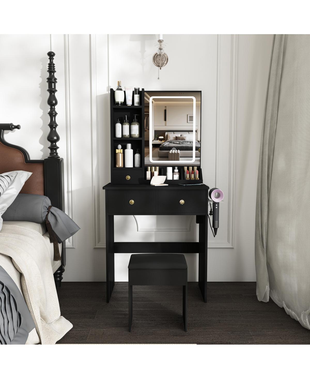 Click here for Streamdale Furniture Modern Vanity Desk with Led M... prices