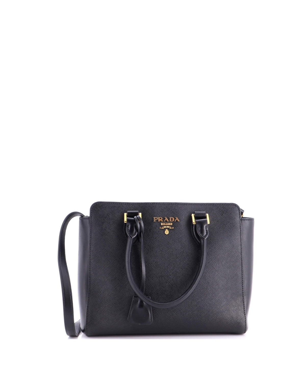 Click here for Pre-Owned Prada Small Convertible Zip Tote Saffian... prices