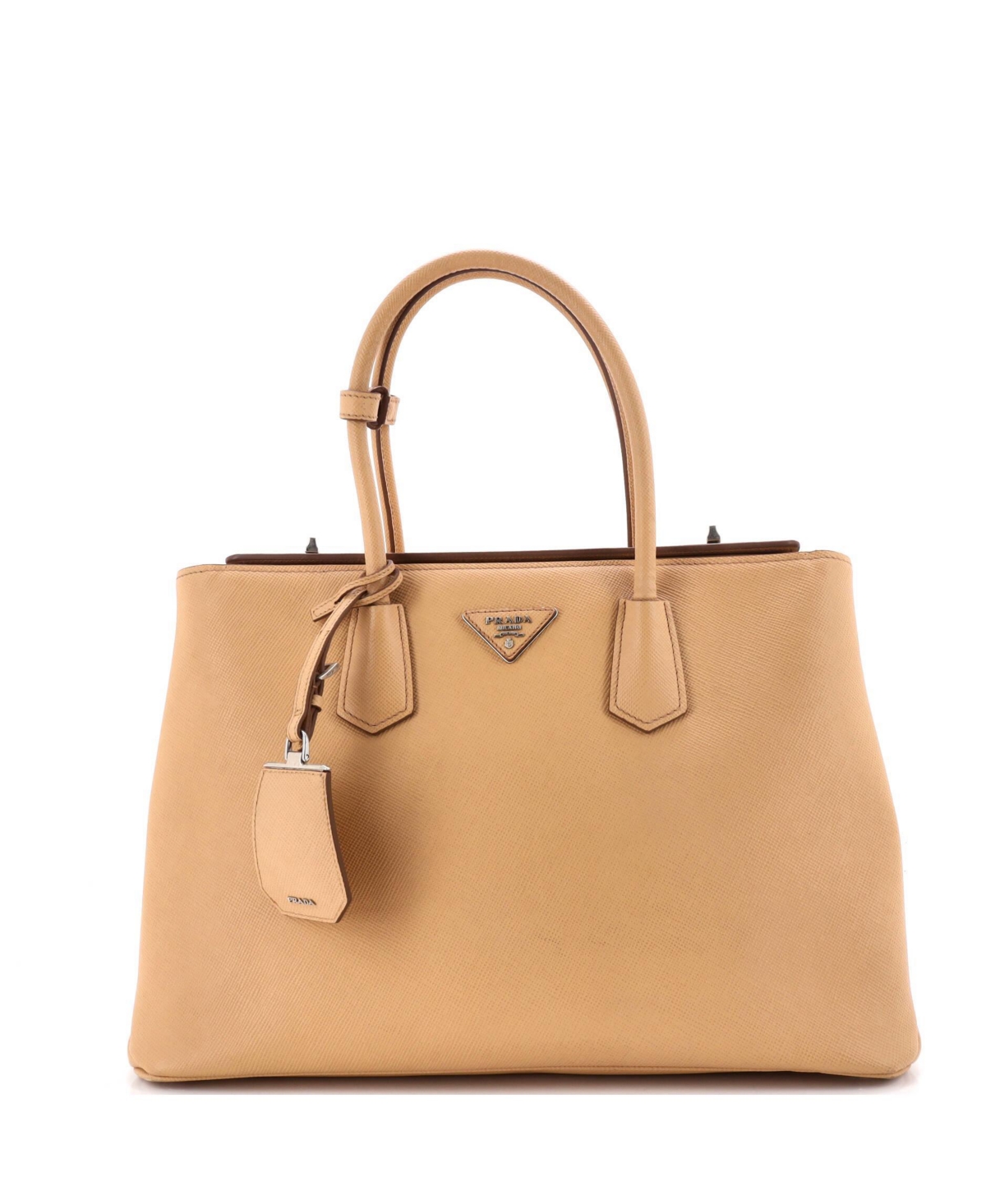 Click here for Pre-Owned Prada Medium Turnlock Cuir Twin Tote Saf... prices