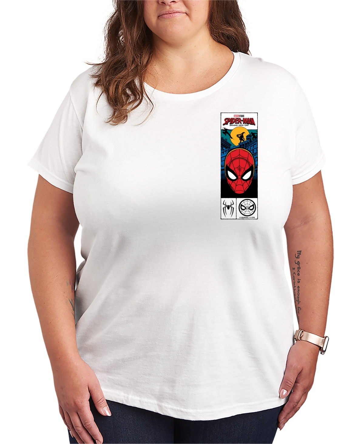 Click here for Hybrid Apparel Plus Size Spider-Man Comic Graphic... prices