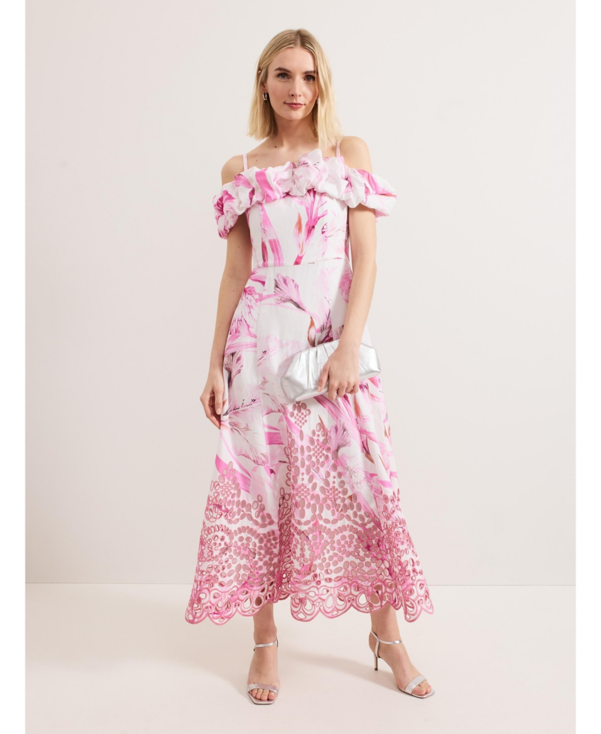Click here for Phase Eight Womens Esme Linen Dress - Pink prices