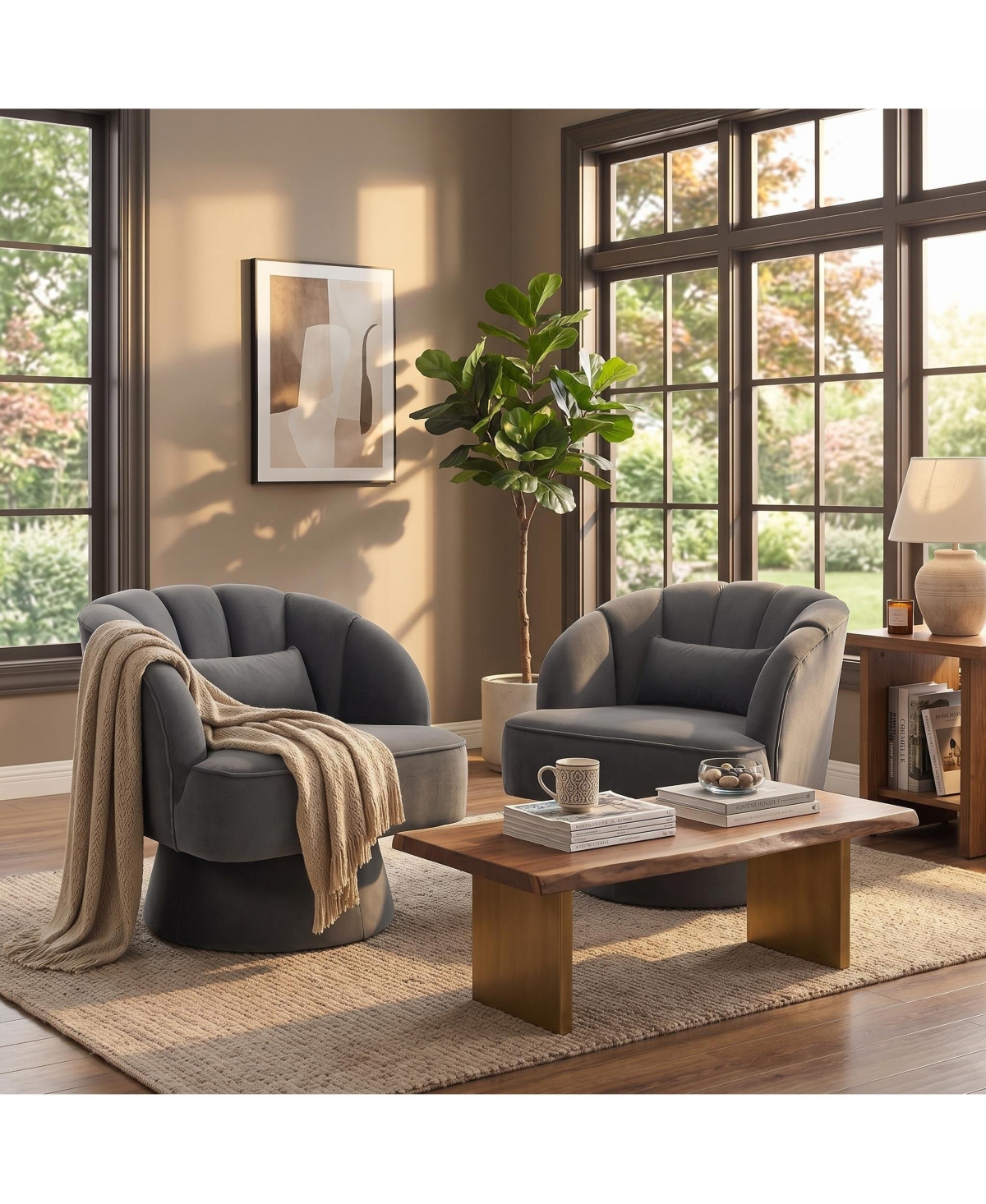 Click here for homfan 2Piece Ultra-Plush Swivel Accent Chair 360d... prices