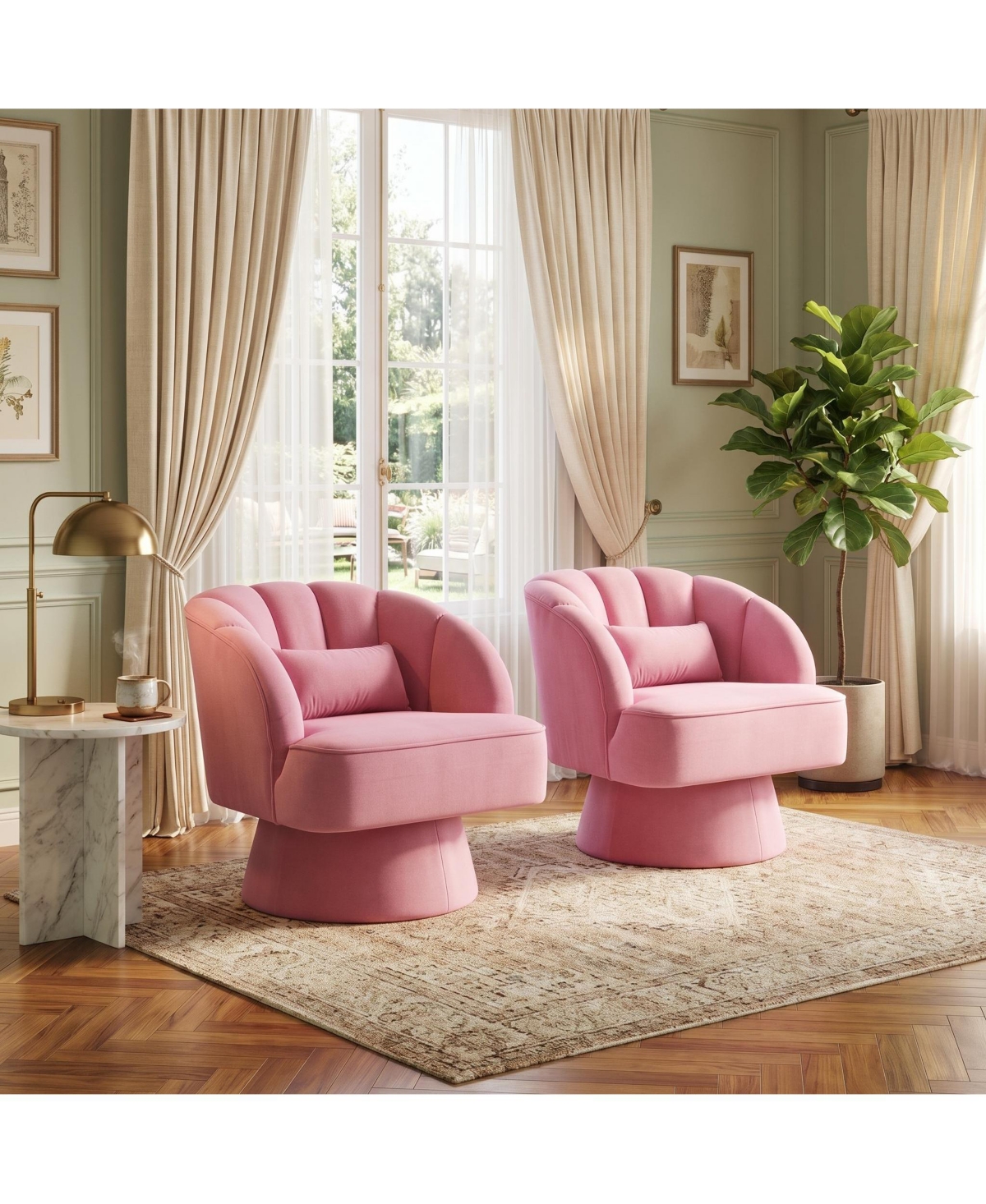 Click here for homfan 2Piece Ultra-Plush Swivel Accent Chair 360d... prices