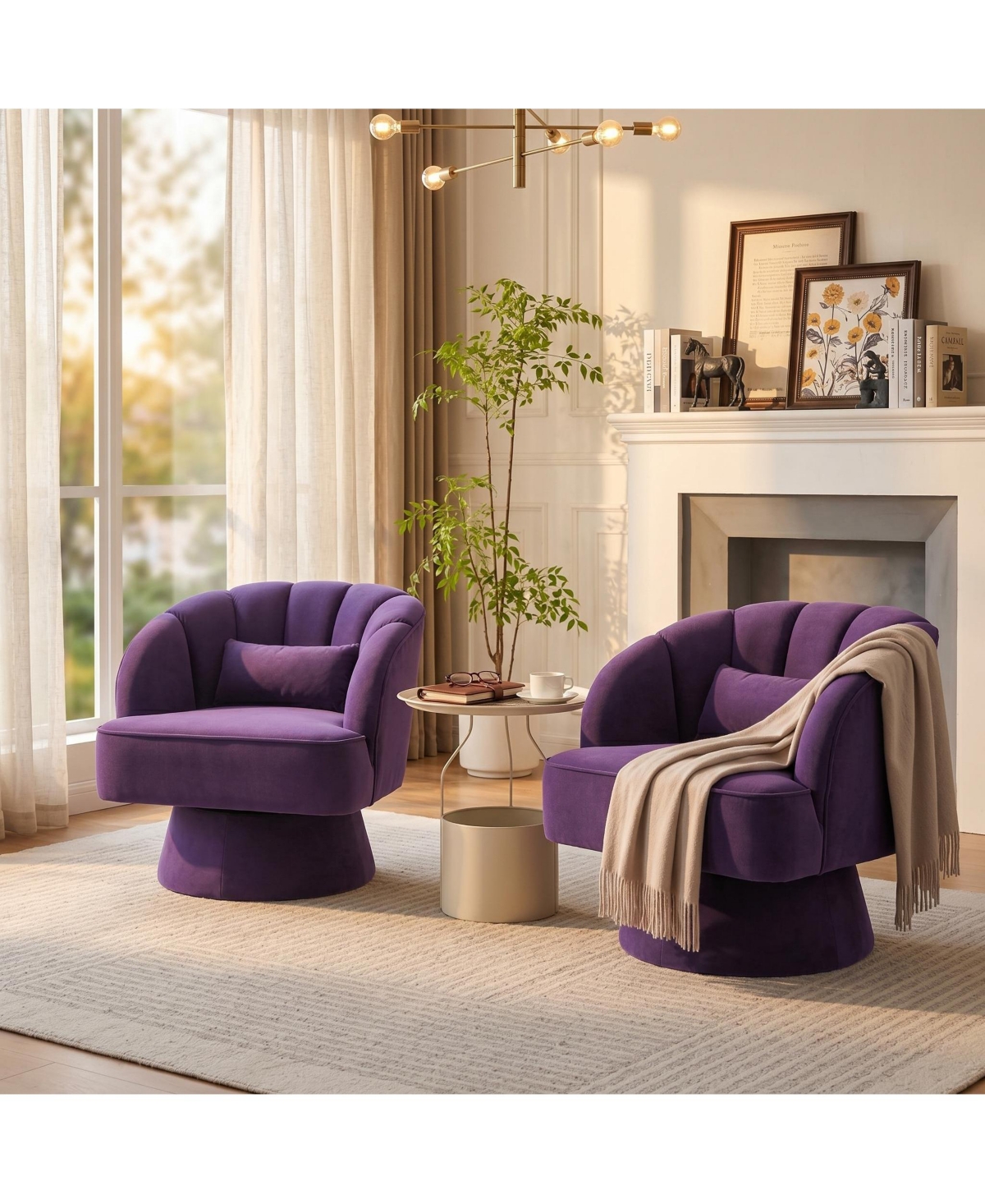 Click here for homfan 2Piece Ultra-Plush Swivel Accent Chair 360d... prices