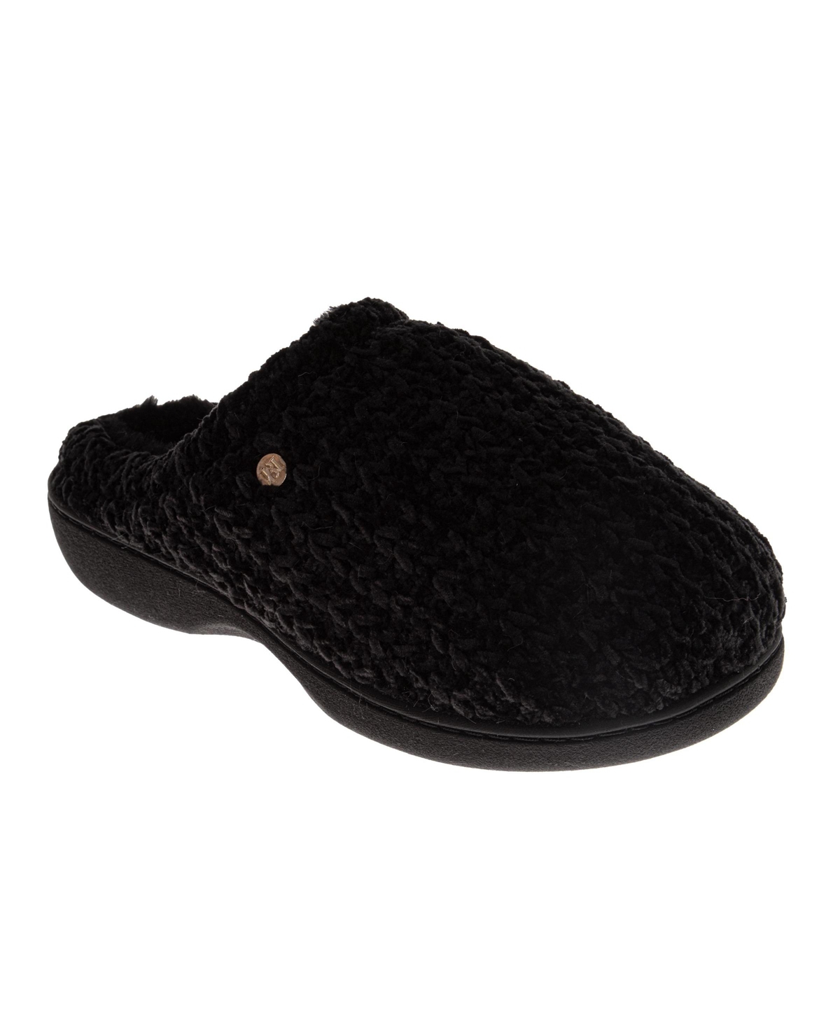 Click here for Badgley Mischka Womens Knit Mule Slippers - Black prices