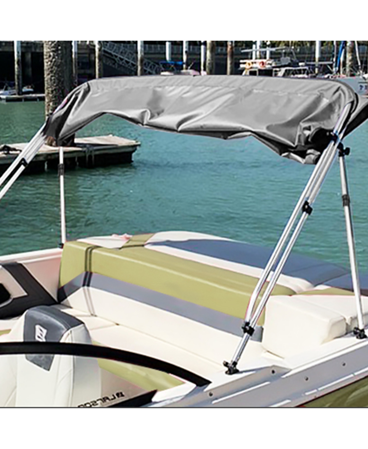 Click here for Homfan 8 L 73-96 W Boat Bimini Top  4 Bow Aluminum... prices
