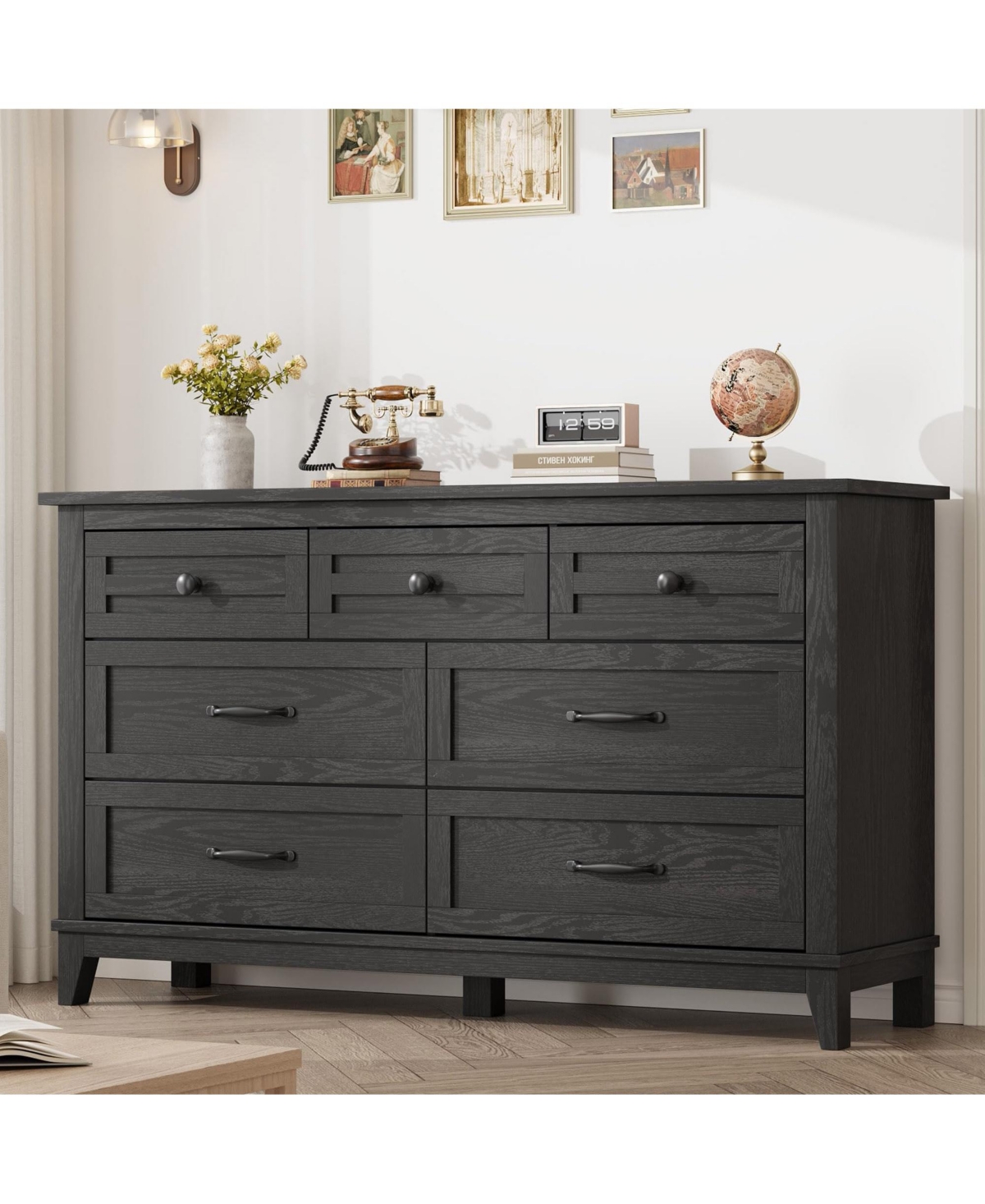 Click here for gaomon 7 Drawer Dresser  54 Wide Wooden Storage Ch... prices