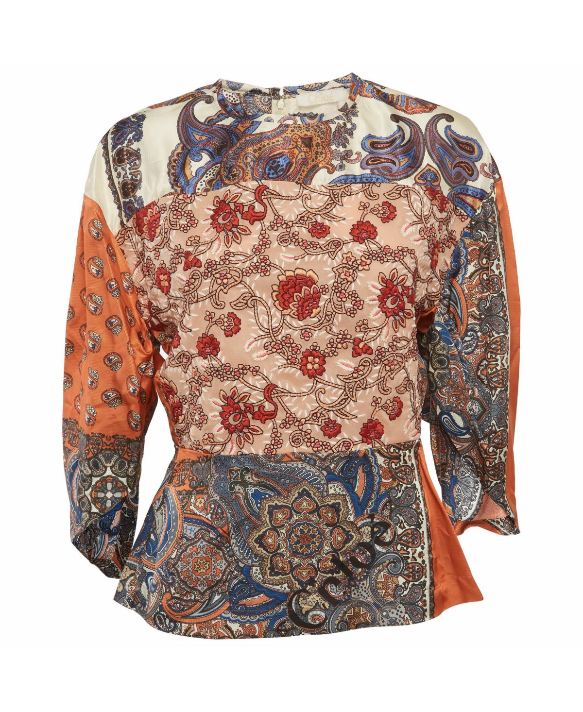 Click here for Pre-Owned Chloe Womens Printed Crepe Blouse - Mult... prices