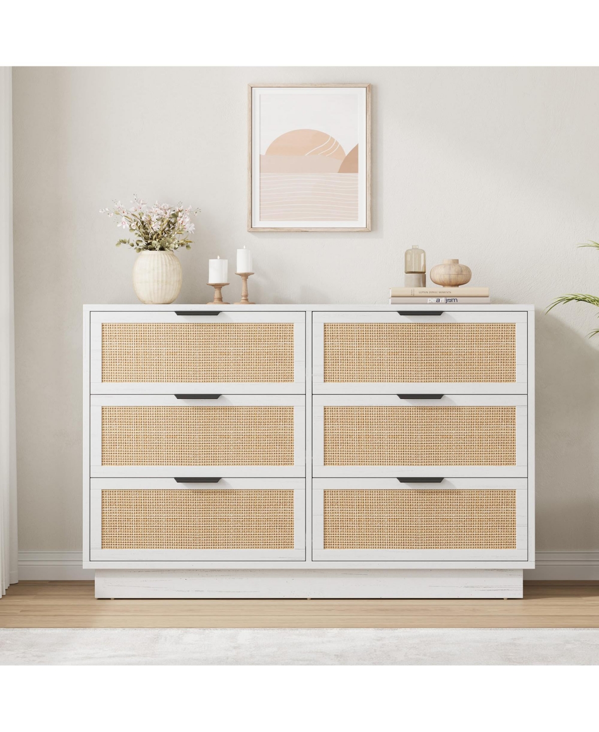Click here for homfan 6-Drawer Rattan Dresser with Integrated Leg... prices