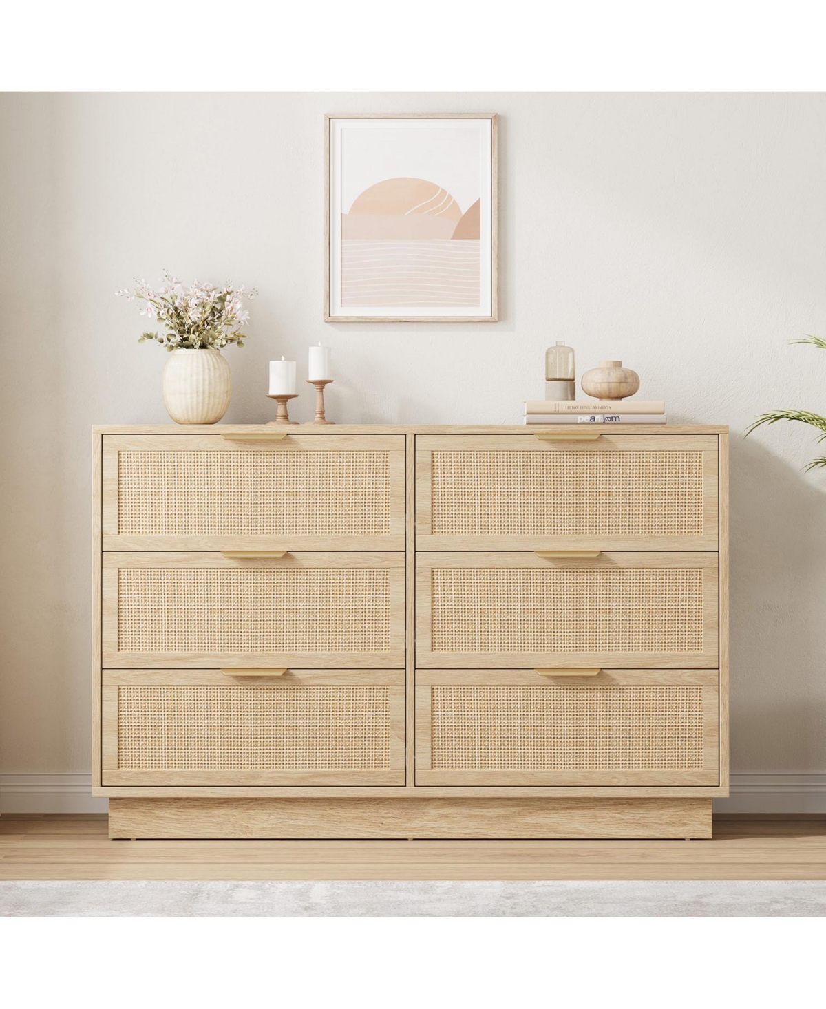 Click here for homfan 6-Drawer Rattan Dresser with Integrated Leg... prices