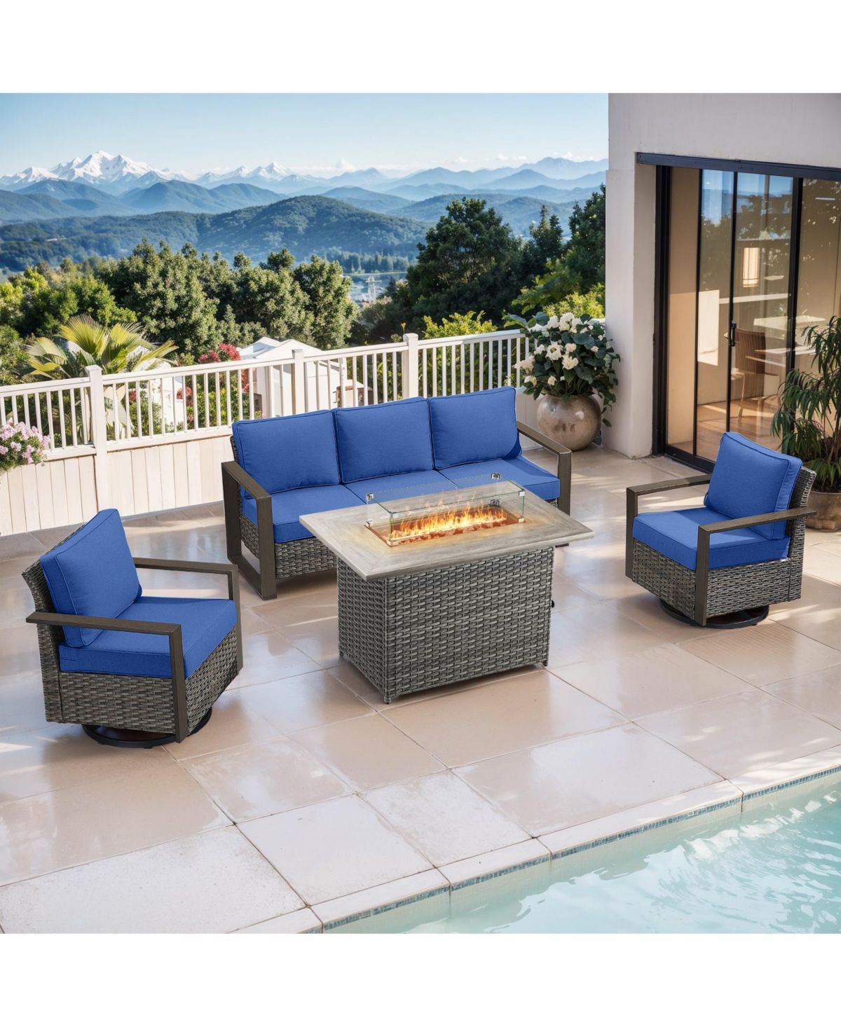 Click here for Pocassy 4 Pieces Patio Furniture Set with Propane... prices