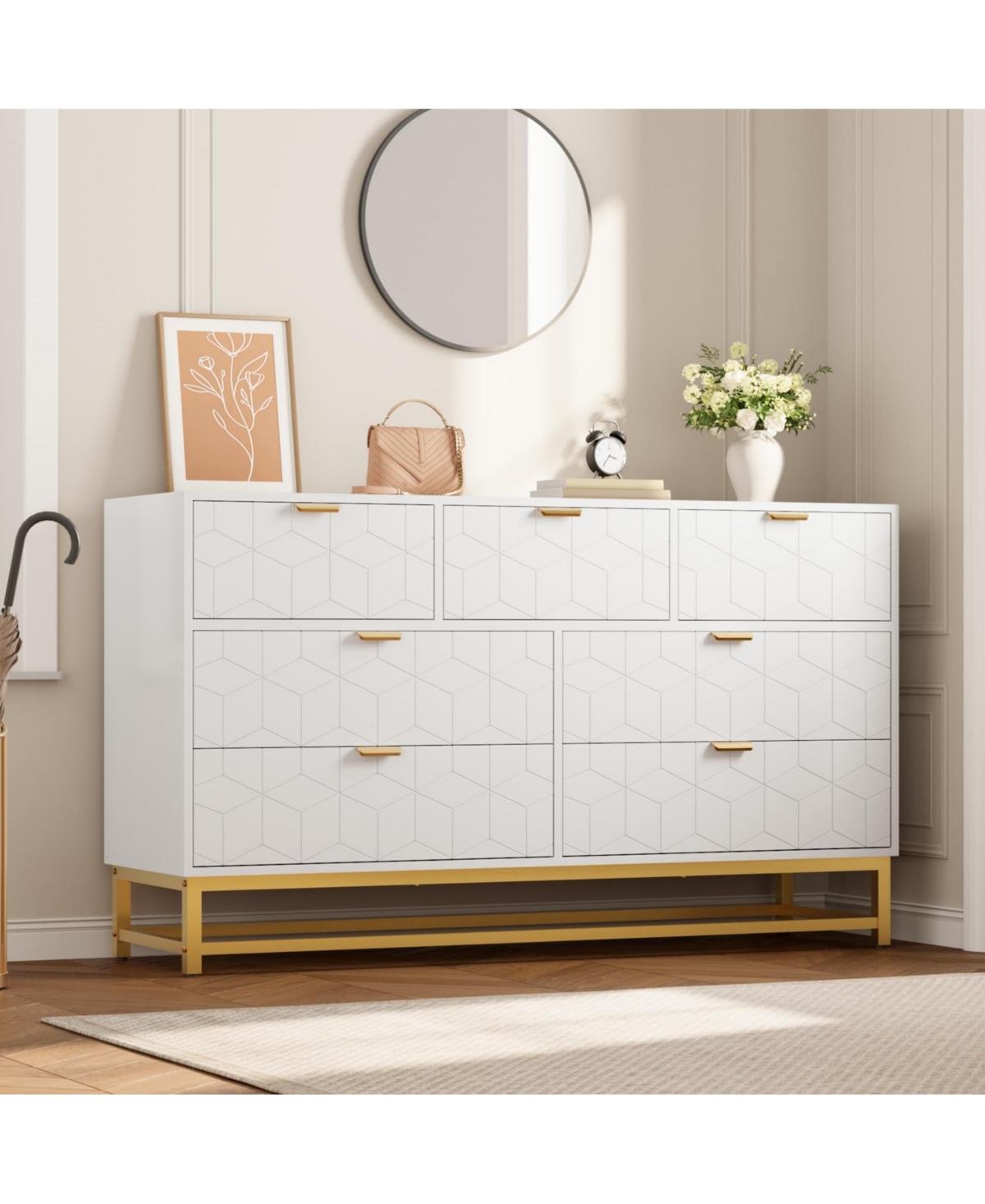Click here for homfan 7-Drawer Dresser with Metal Handles and Leg... prices