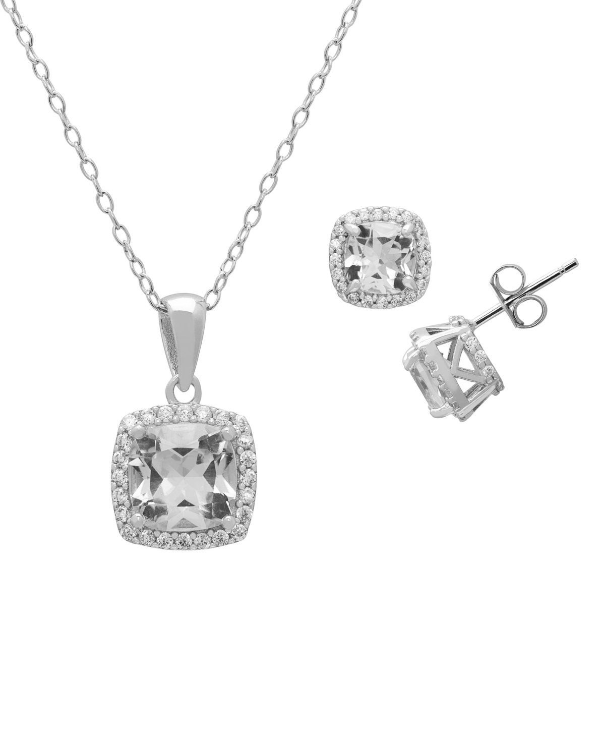 Click here for Macys Lab-Grown White Sapphire Pendant Necklace &... prices