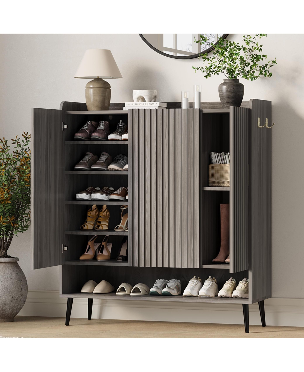 Click here for homfan Large Shoe Cabinet with Doors  3 Door Shoe... prices